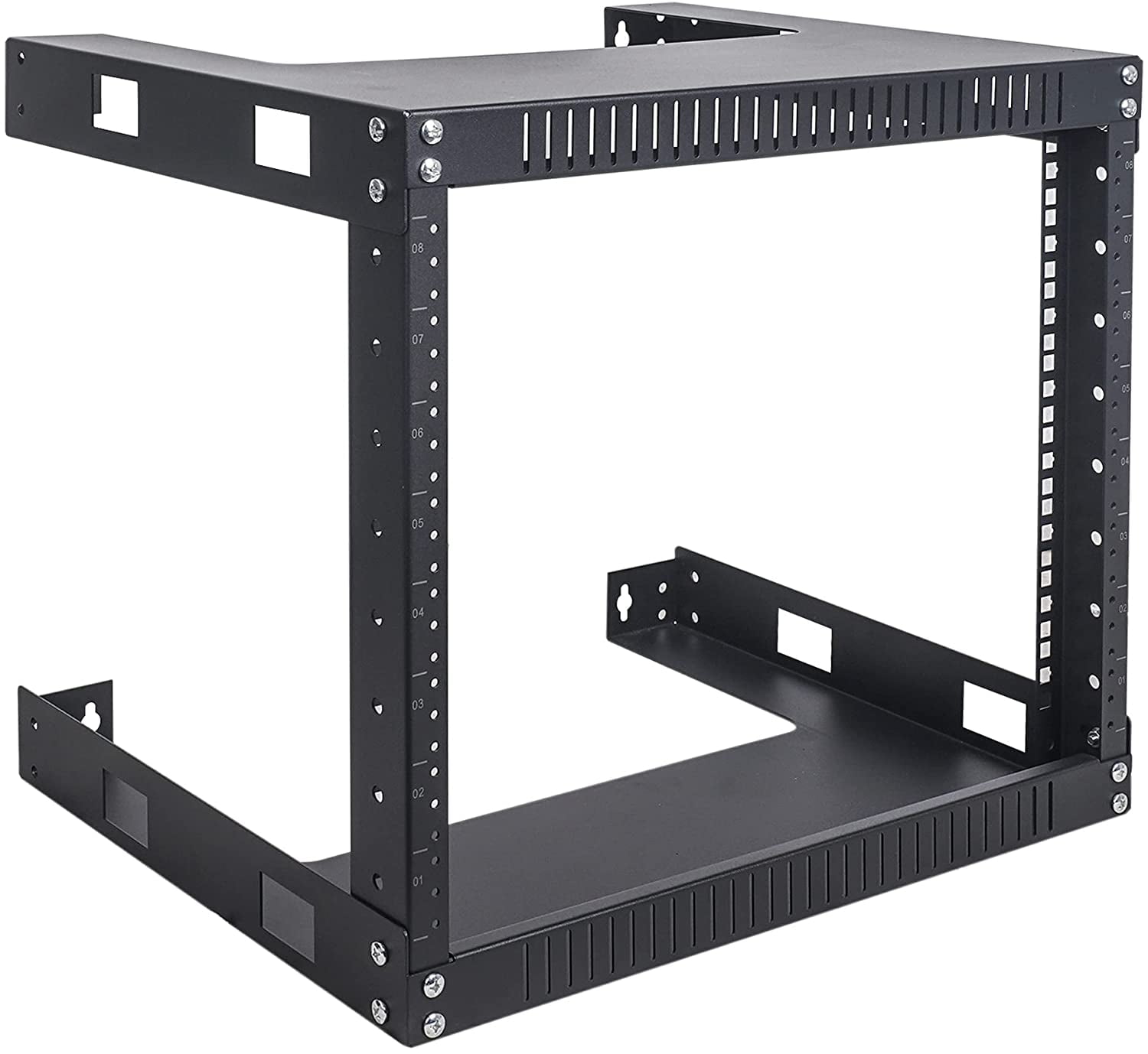 Sound Town 2-Post 8U Wall Mount Open Frame Rack, 16" Depth, for Servers ...
