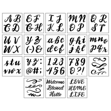 3" Cursive Alphabet Stencils by Craft Smart® - 45 designs - Walmart.com