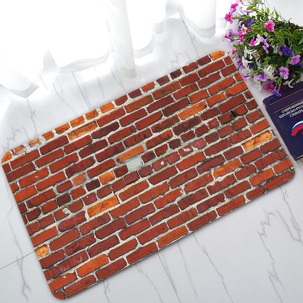 GCKG Red Brick Texture Non-Slip Doormat Indoor/Outdoor/Bathroom Doormat ...