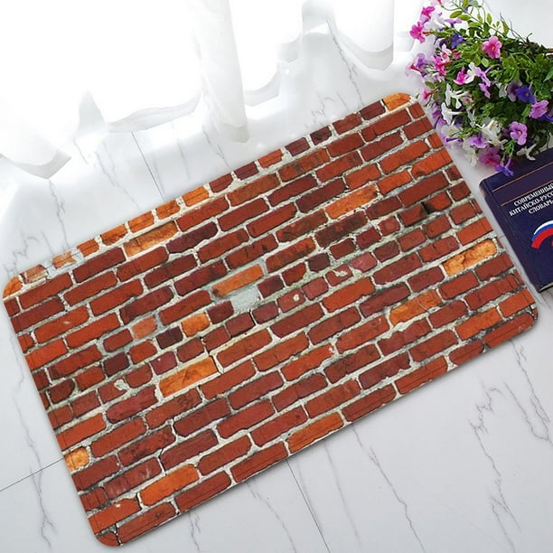GCKG Red Brick Texture Non-Slip Doormat Indoor/Outdoor/Bathroom Doormat ...