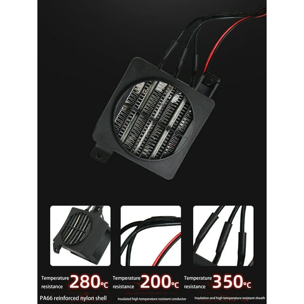 70W 12V Heater DC Fan Thermostatic Egg Incubator Heater PTC Fan Heater ...