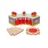 Wooden Train Roundhouse and Turntable Set - Walmart.com