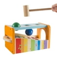Wooden Bench Toy with Musical Xylophone and Interactive Pounding Hammer ...