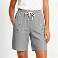 biudgviw Womens Bermuda Shorts Summer Elastic Waist Drawstring Shorts ...