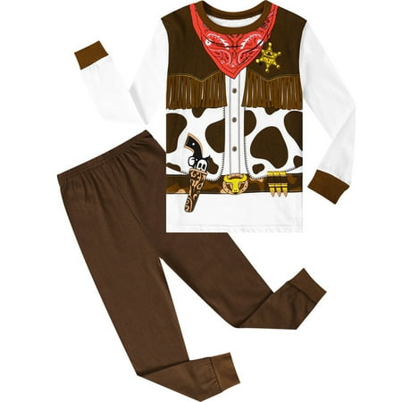 Boys Western Cowboy Pajama Sets Kids Cowgirl Pijama Children Sleepwear ...