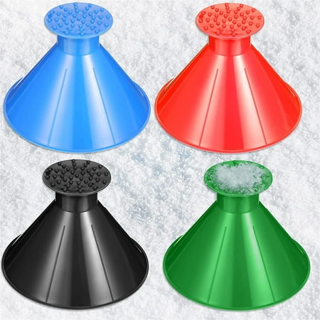 4 Pack Magical Ice Scraper Round Snow Scraper Funnel Car Snow Removal ...