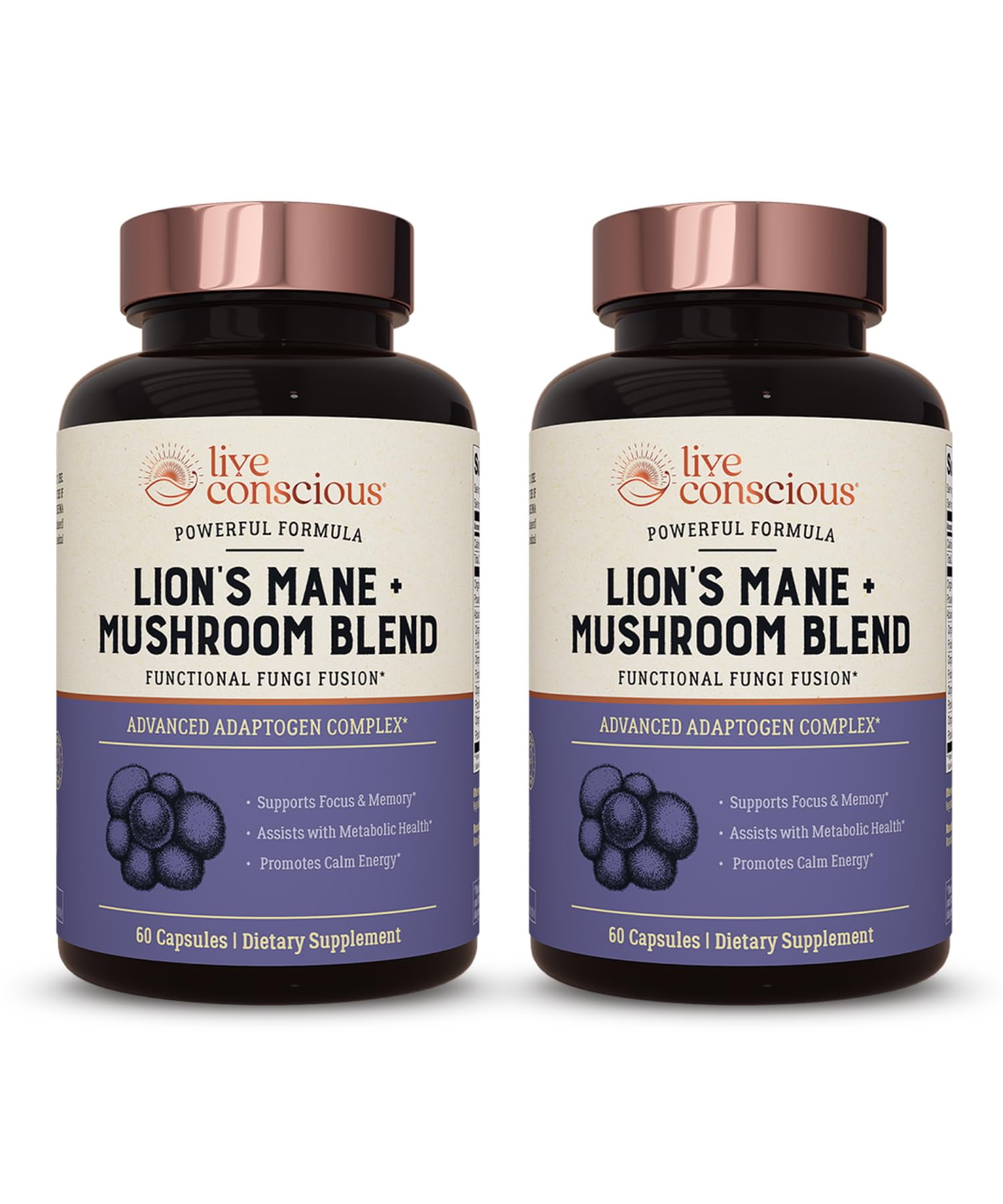 Supplement Live Conscious Lions Mane Mushroom Brain Support | Walmart ...
