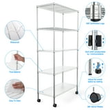 5 Tier Metal Shelving, Heavy Duty Storage Shelving Unit with Height ...