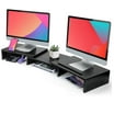 PERLESMITH Dual Monitor Stand Riser with Adjustable Length & Angle ...