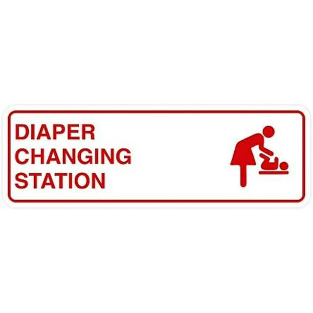 Standard Diapers Changing Station Sign (White/Red) - Large - Walmart.com