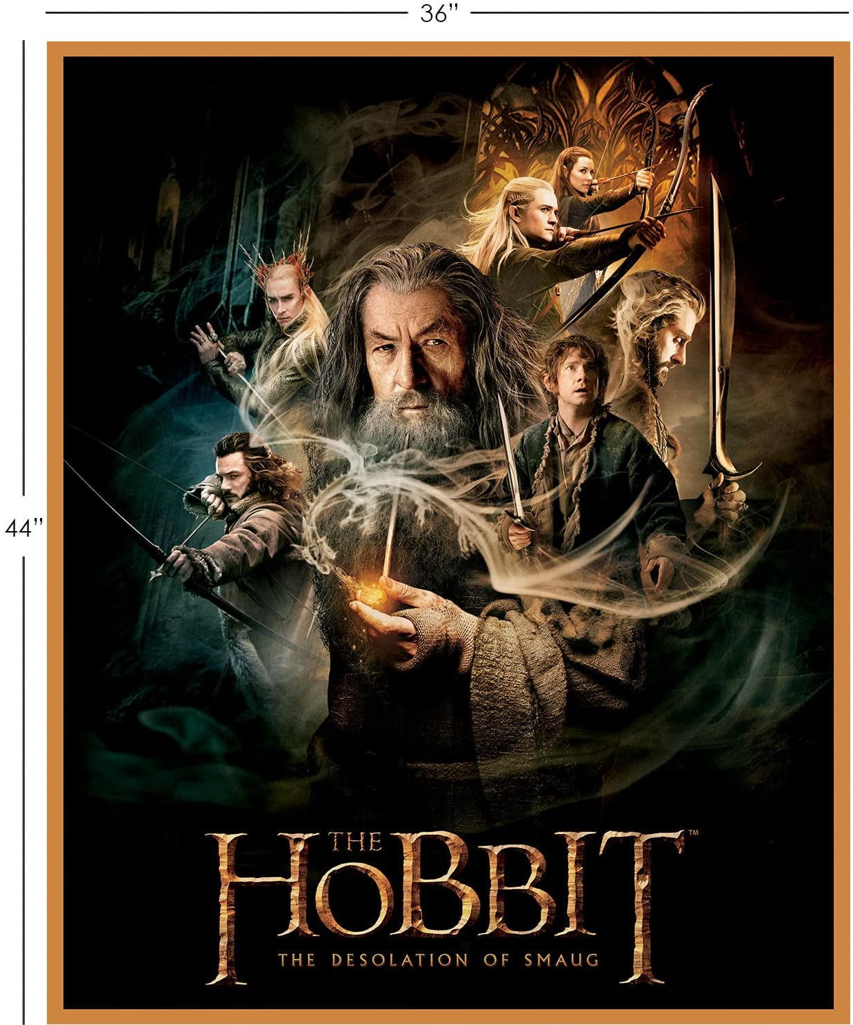 The Hobbit Panel Hobbit Characters Wall Quilt Panel Fabric by The Panel ...