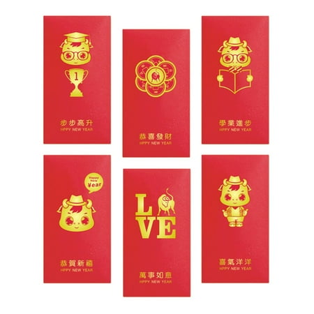New 6pcs/set Cute Cartoon Cattle Spring Festival Lucky Money Red ...