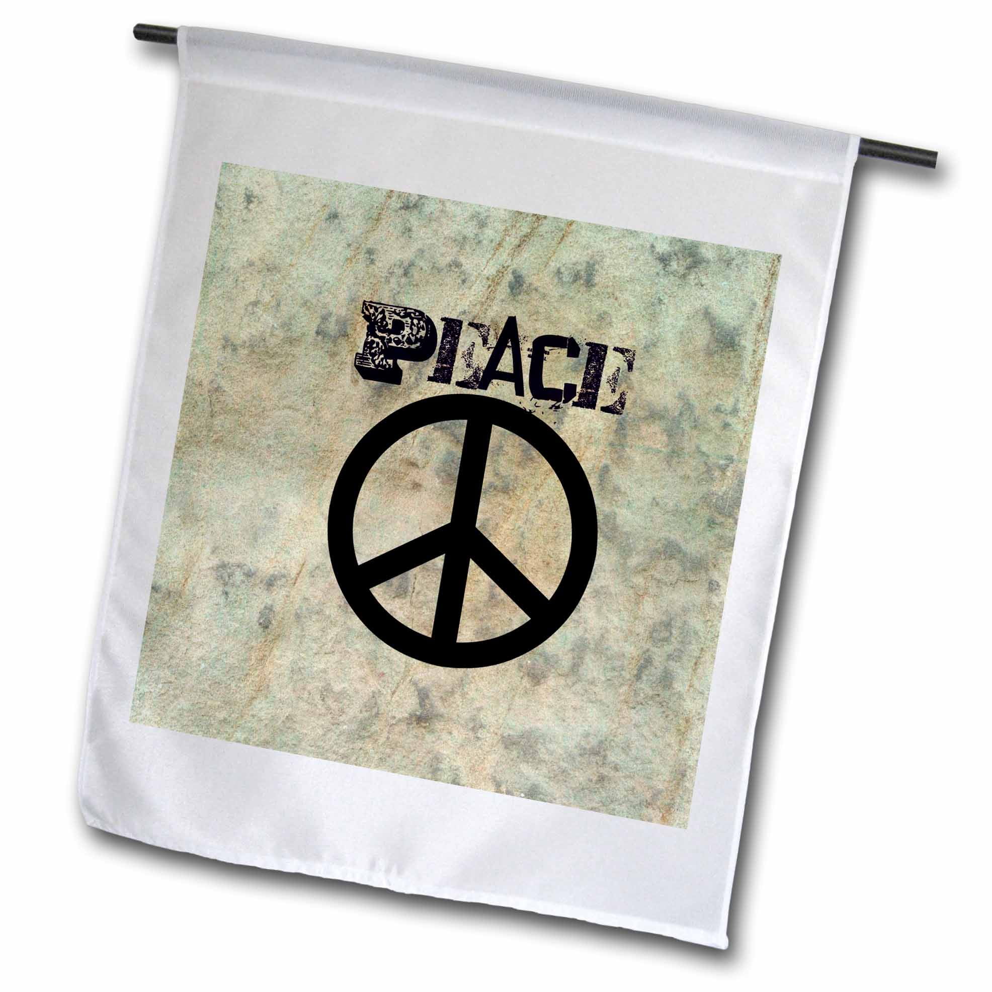 Stone Wall Peace Sign Art Symbols Sixties 18 x 27 inch Garden Flag fl ...