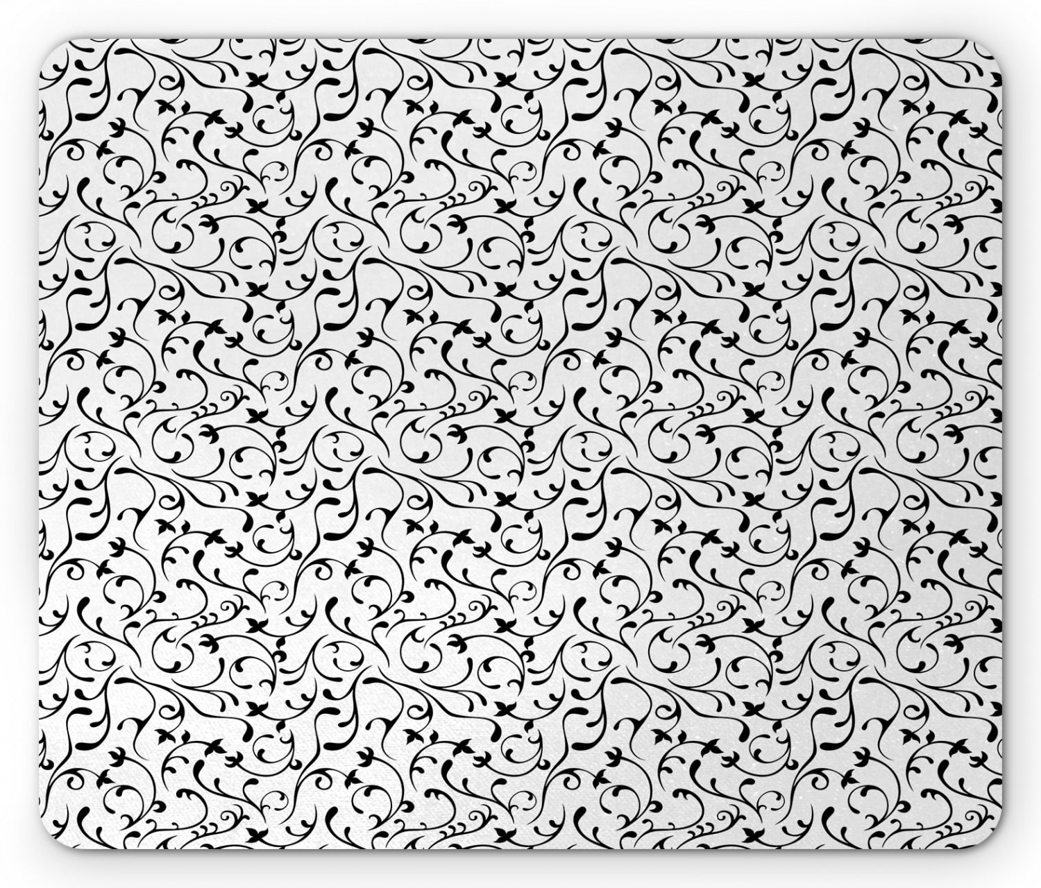 Black and White Mouse Pad, Spring Themed Garden Pattern Monochrome ...