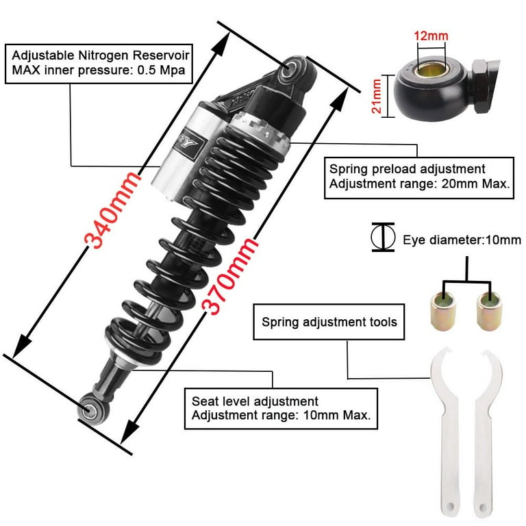 Bike Air Rear Shock Absorber With Rebound Lock Out,125/150/165/190mm ...