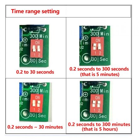 Domqga 100-220V AC Delay Off Time Relay Module Timer Switch Board 0-300min,Timer Relay,Delay Off ...