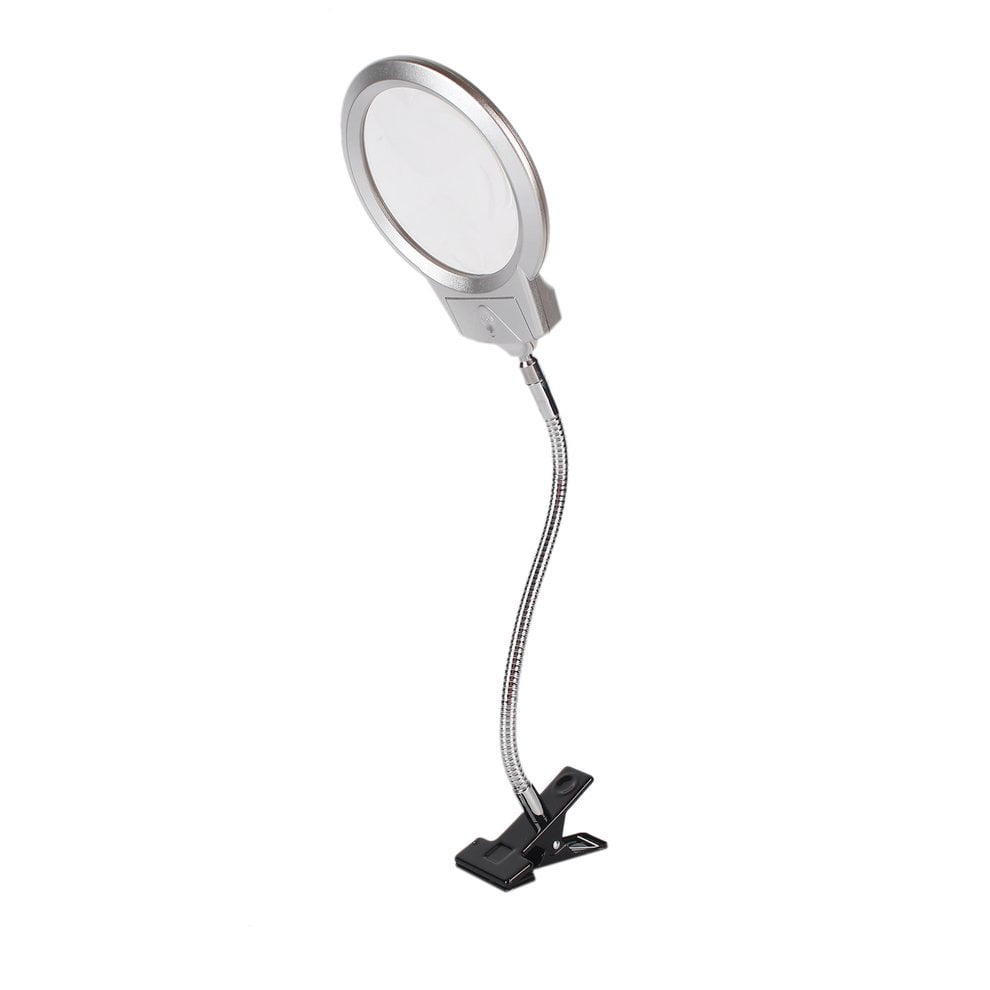 Clip On Desktop Illuminated Magnifier Magnifying Glass Reading Loupe ...
