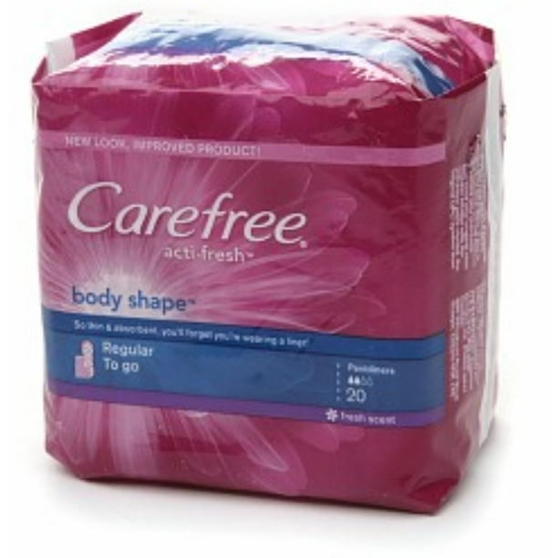 CAREFREE Body Shape Pantiliners Regular To Go Fresh Scent 20 Each ...