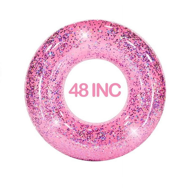 EIMELI X 48 Inch Glitter Swim Ring for Pool Beach Lake Glitter Pool ...