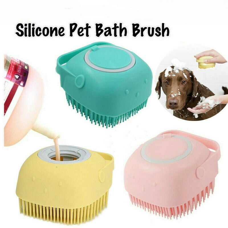 FZFLZDH Molain Dog Cat Bath Brush Comb Silicone Rubber Dog Grooming ...