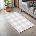 Brown Line Plaid Door Mat 20x31.5 Inch Vintage Boho Checkered Texture ...