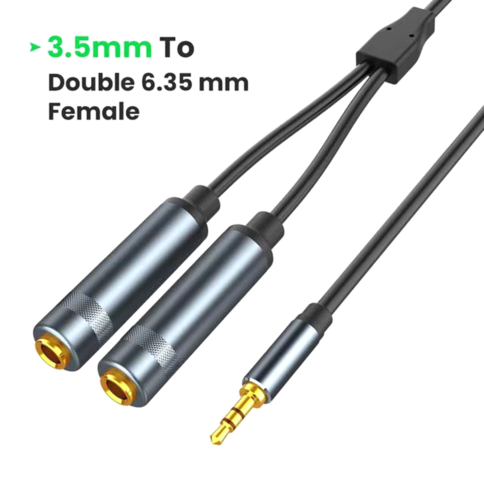 Audio Cable Wide Compatibility Strong Signal TPE 3.5mm to Dual 6.35mm ...