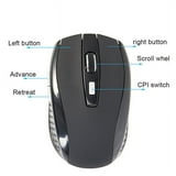 2.4GHZ Portable Wireless Mouse Cordless Optical Scroll Mouse for PC ...