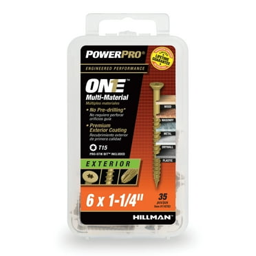 Power Pro ONE Exterior Flat-Head Multi-Material Screws (#8X1-1/2) - 25 ...