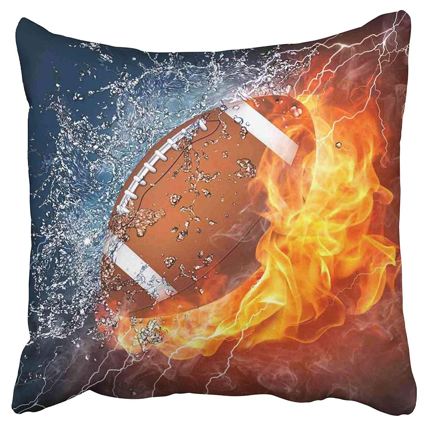 ECCOT Ice and Fire Burning Spirit of American Football Pillow Case ...