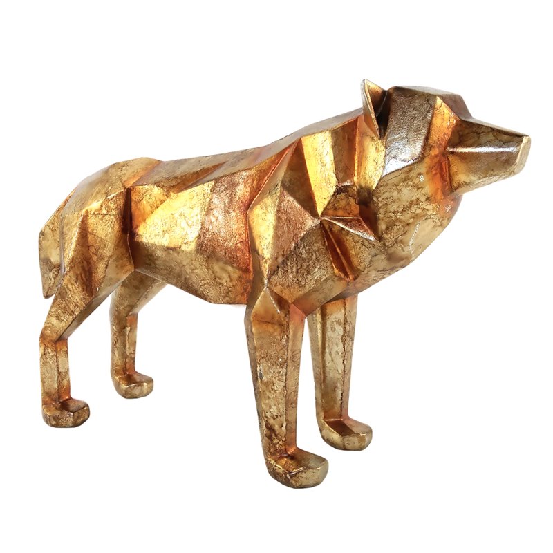 Moe's Large Cubist Wolf Figurine in Gold | Walmart Canada