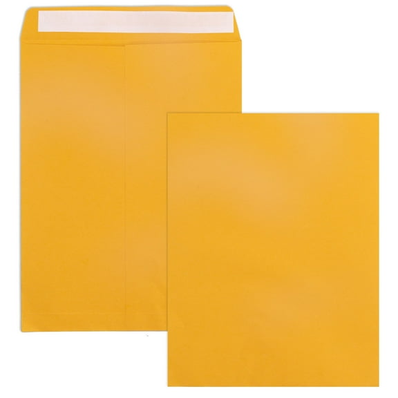 10x13 Catalog Envelopes Self Seal 100 Pack, 100GSM Paper Yellow Brown ...