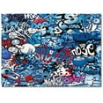Blue Explosion Punk Graffiti Rugs for Bedroom Home Carpet Living Room ...