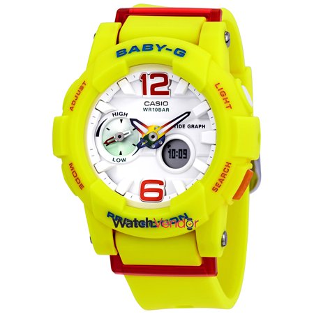Casio Baby-G White Dial Ladies Yellow Resin Ladies Watch BGA180-9B ...