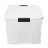 Sterilite 116 Quart Ultra Clear Storage Tote with Latching Lid, Durable ...