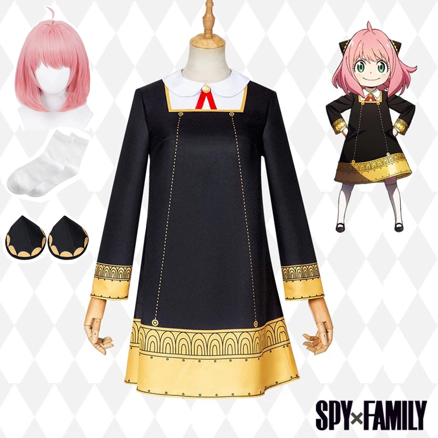 Anya Forger Cosplay Anime Spy Family Anya Forger Black Dress Uniform ...