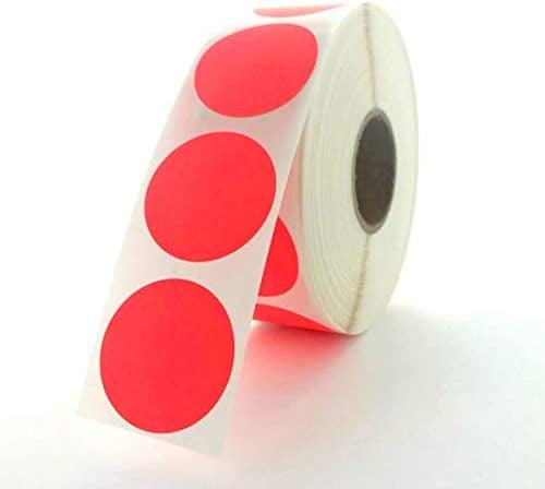 | Fluorescent Red Round Color Coding Inventory Labeling Dot Labels ...