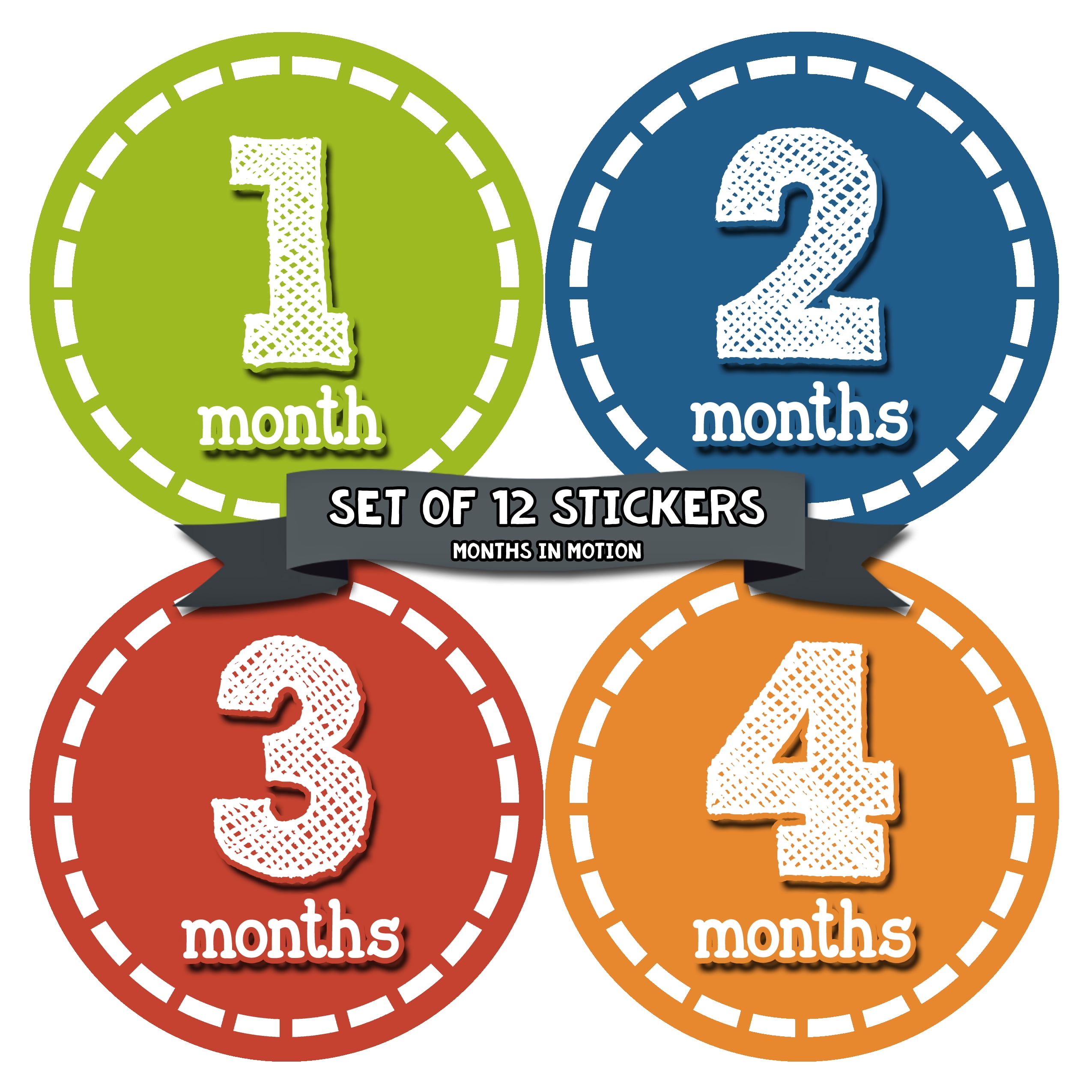 Months In Motion Monthly Baby Milestone Stickers | Newborn Boy Photo ...