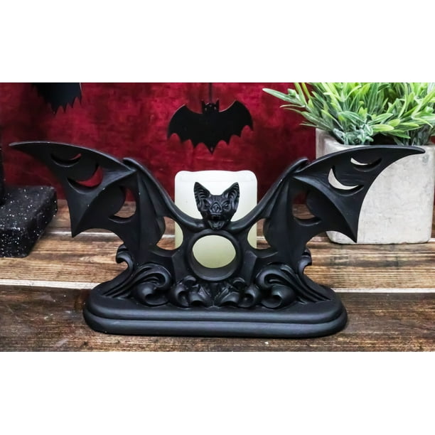 Lunaeca Gothic Lunar Moon Phases Cutout Winged Vampire Bat Votive Candle Holder - Walmart.com