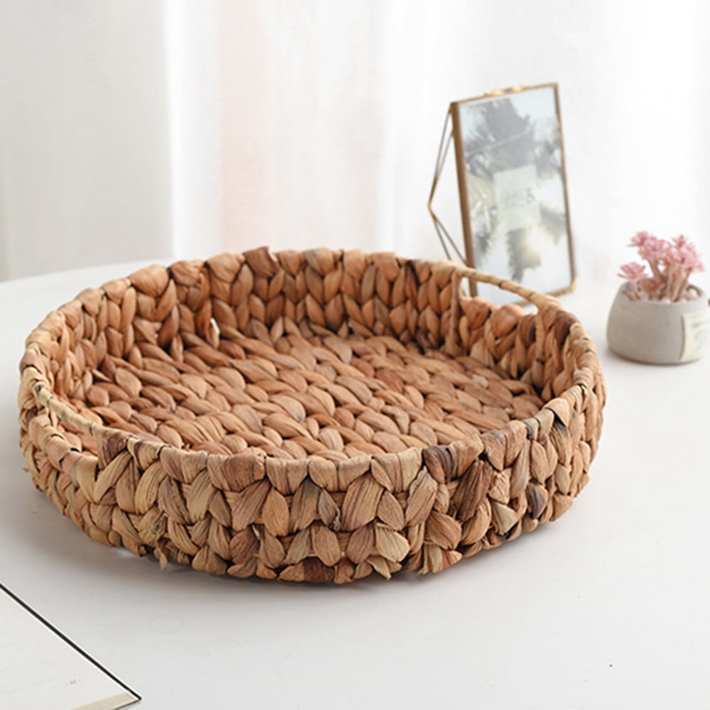 Farmhouse Decorative Trays Round Storage Tray Organizer Storage Box ...