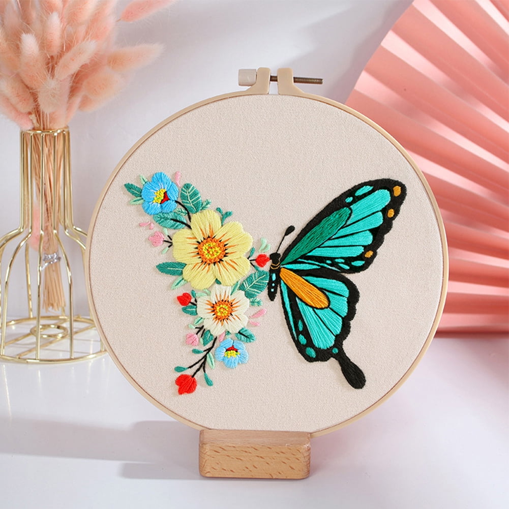Tookss 1PCS Diy Embroidery Kit Butterfly Flower Pattern Needlework Set ...