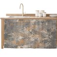 Beige Brown Copper Rust Cabinet Curtains 28" W x 51" L, Abstract ...