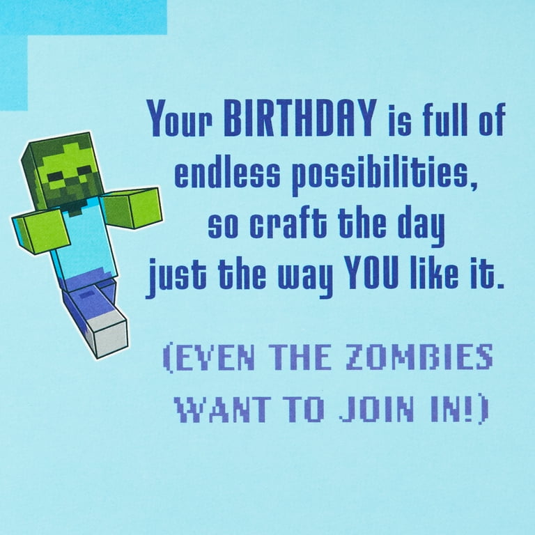 Minecraft Greeting Card Hallmark Minecraft Birthday Card For Kids With