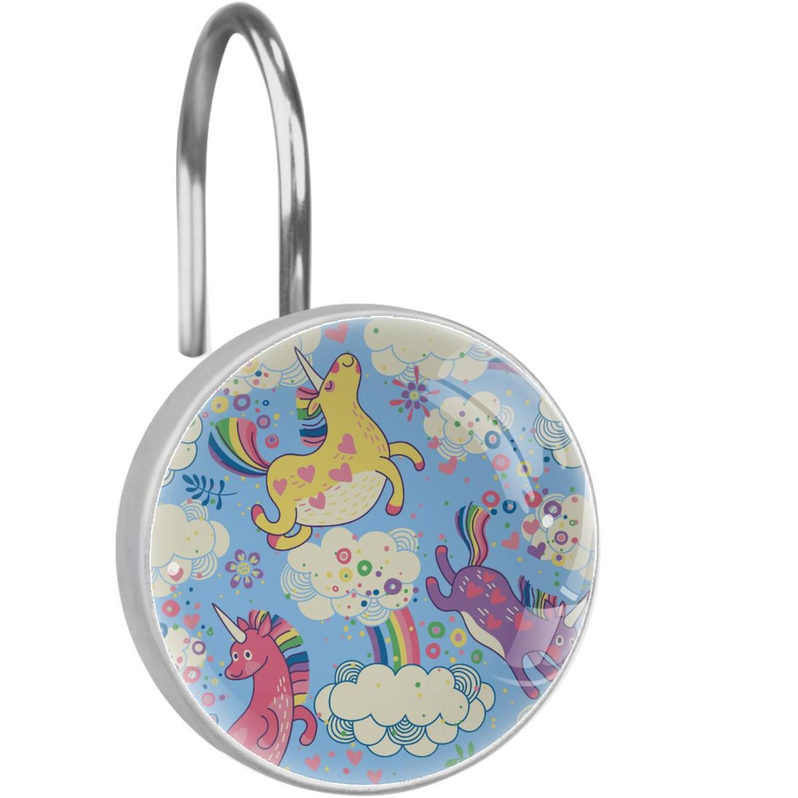 Unicorn Shower Curtain Hooks（Set of 12）for Home Hotel Shower Rods ...
