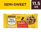 Nestle Toll House Semi Sweet Chocolate Chips, Chunks, 11.5 oz Bag ...