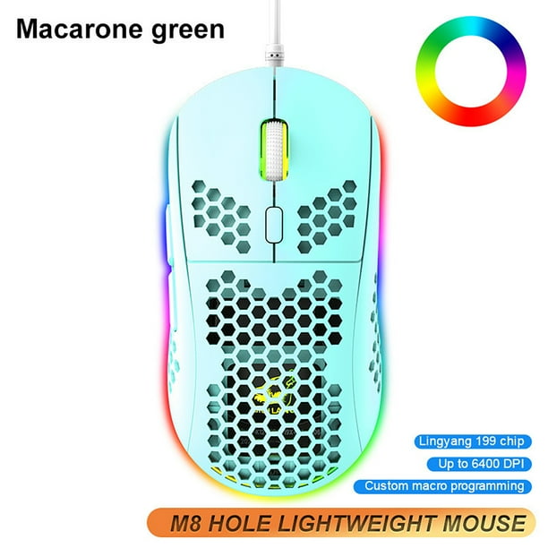 M8 RGB Gaming Mouse Honeycomb 6400 DPI Adjustable Ergonomic Mice For ...