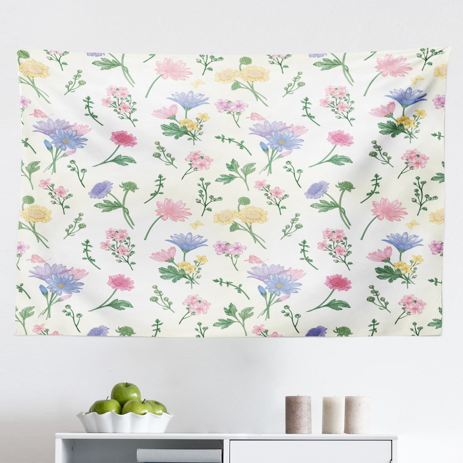 Daisy Tapestry, Spring Chamomiles Leaf Flora Greenery Yard Budding ...