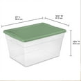 Sterilite 56 Quart Stackable Storage Container Tote, Crisp Green, 8 ...