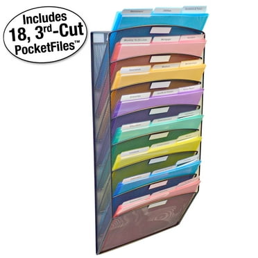 Brenton Studio Unbreakable 3-Pocket Letter-Size Wall Files, Black, Pack ...