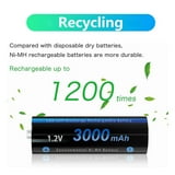 20 Pack AA Batteries 3000mAh 1.2V Ni-MH High Capacity AA Rechargeable ...