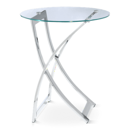 Bouclair Clear Side Table with tempered glass top - Walmart.ca